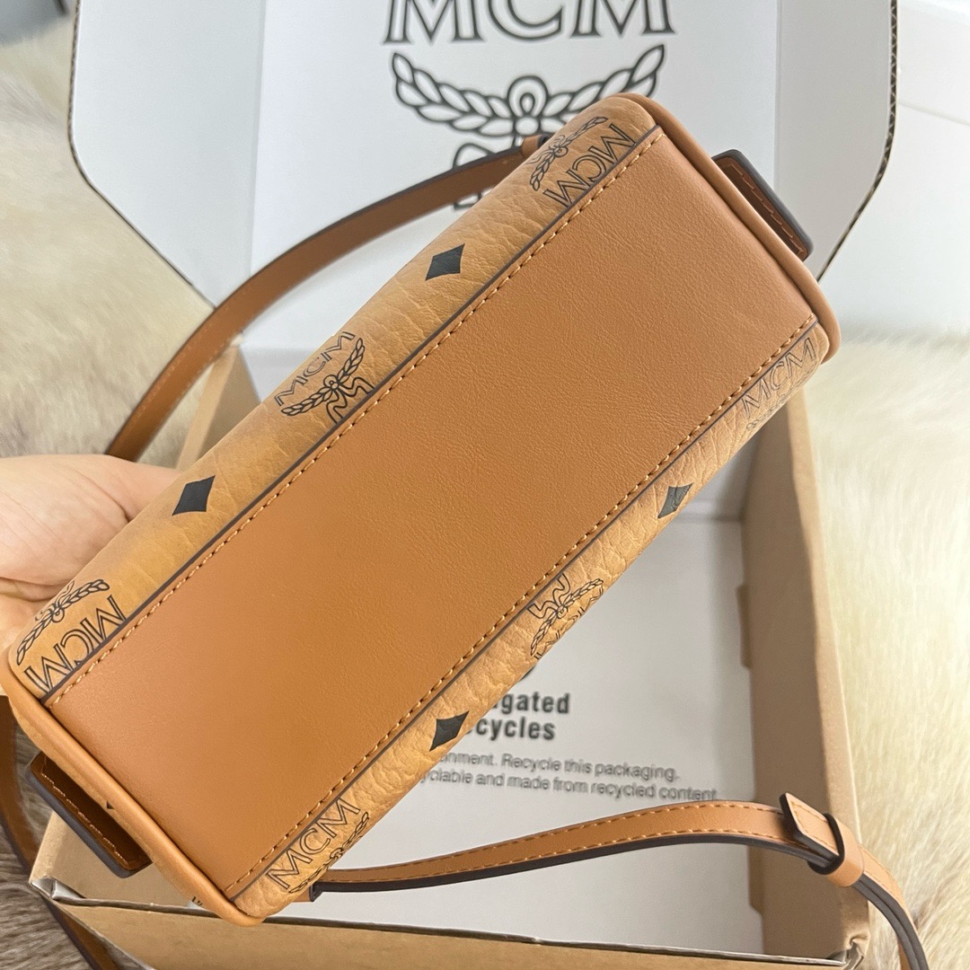 Original MCM ELLA Mini Boston Bag Shoulder Bag for Commute Handbag ...