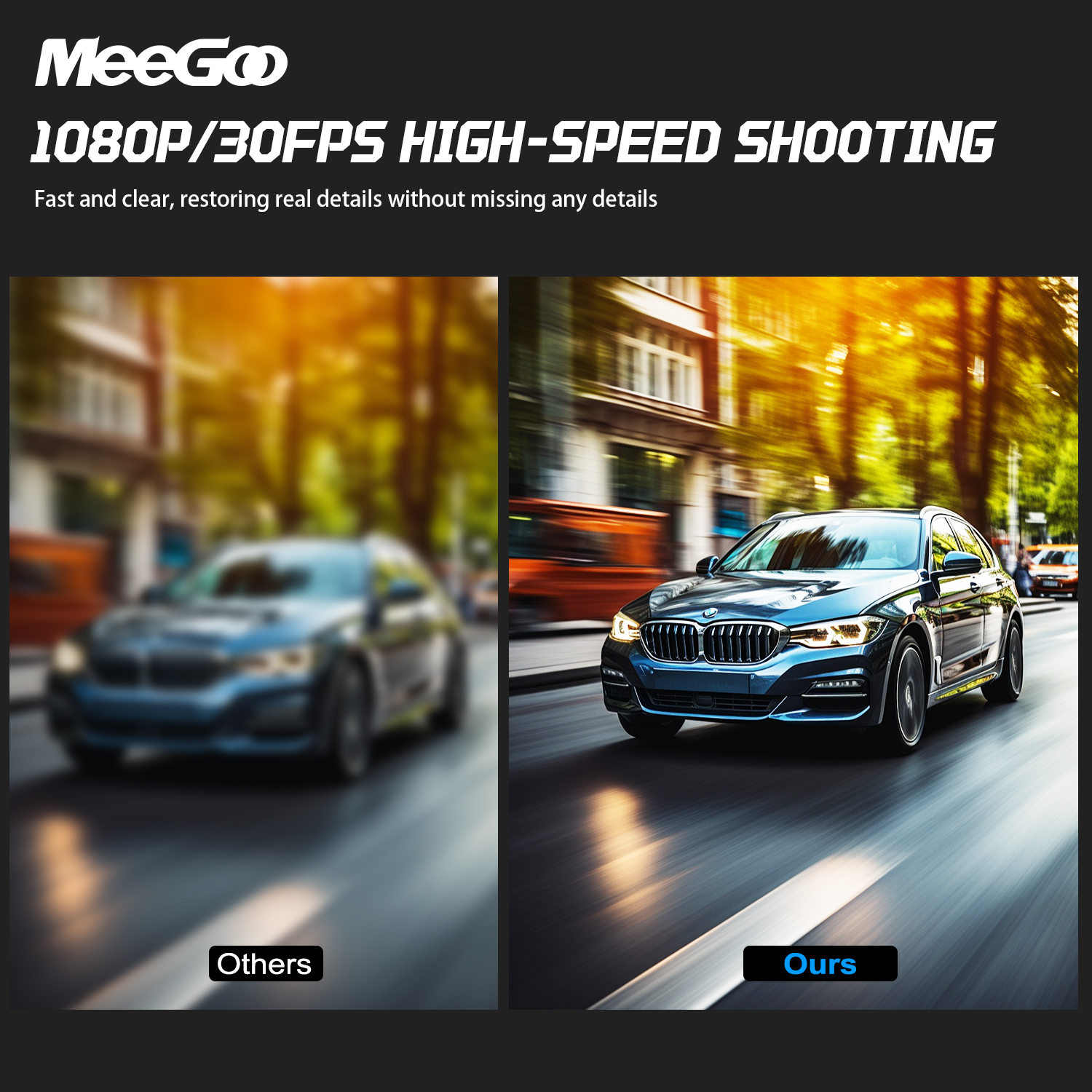 MeeGoo Dashcam 2K Resolution WiFi App Control Type Built in GPS Night ...