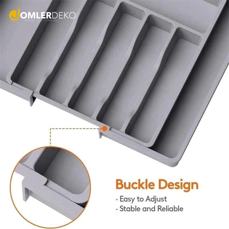 Cutlery Rack Retractable Plastic Drawer Storage | Rak Sudu Garfu Boleh ...