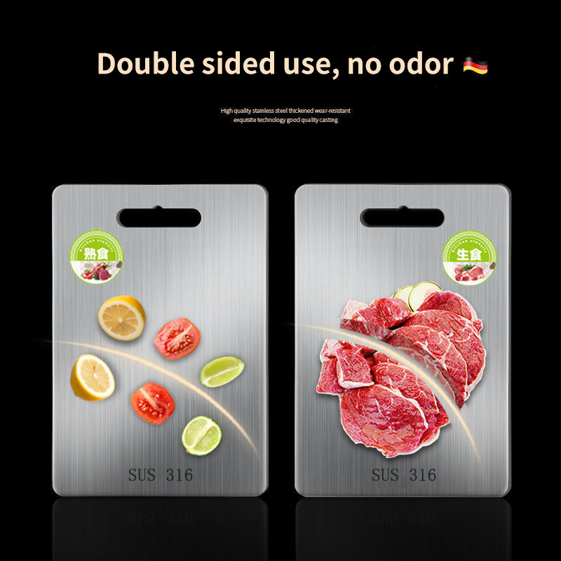 316 Stainless Steel Cutting Board Double-Side Kitchen Chopping Board ...