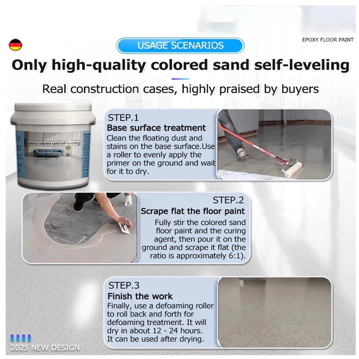 🌟COD🌟Epoxy color sand floor paint epoxy flooring Epoxy Colored Sand ...