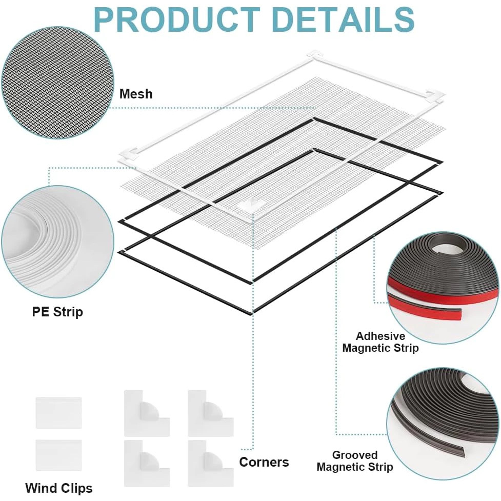 Magnetic mosquito-proof, load-bearing protective netting window screen ...