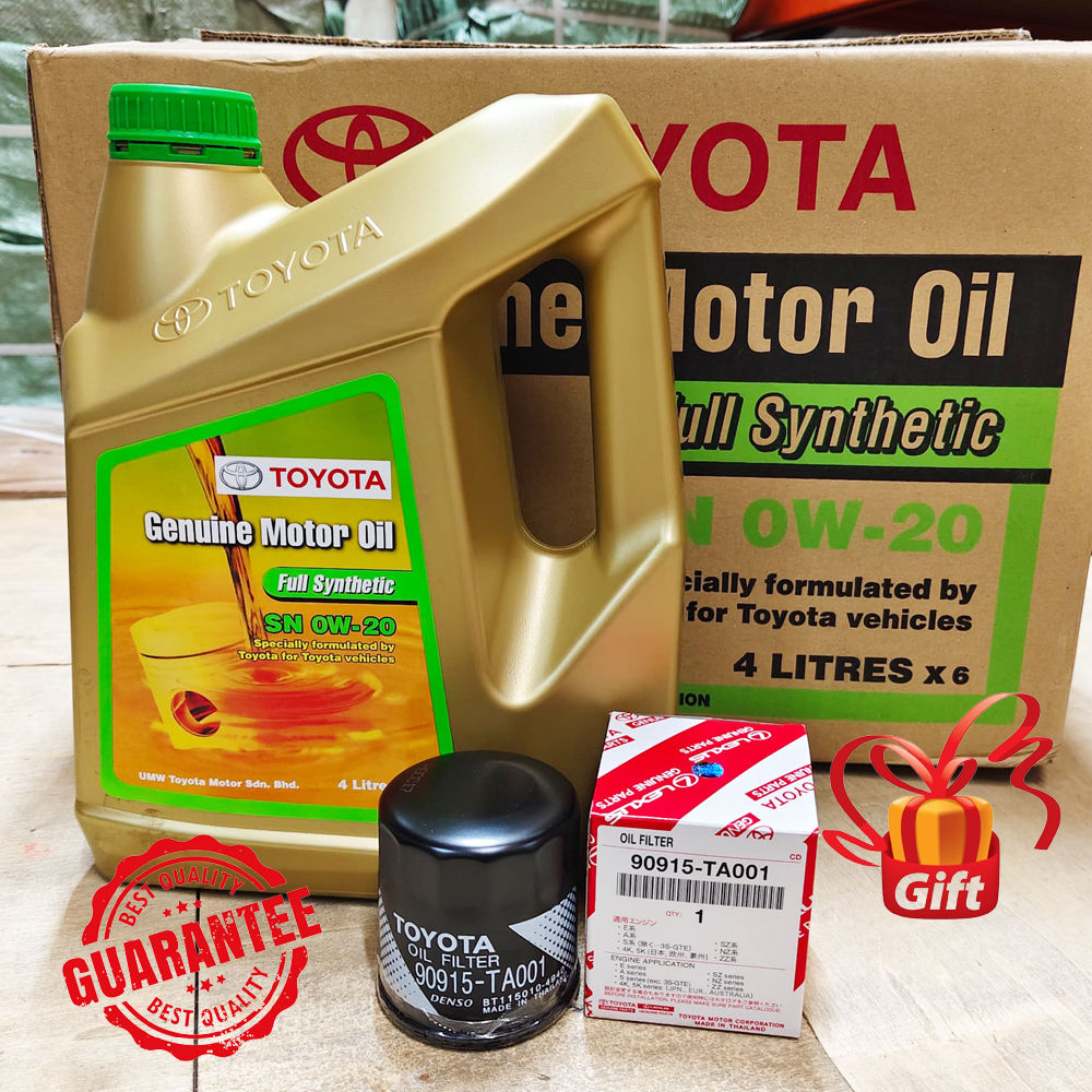 ORIGINAL TOYOTA SN 0W-20 FULLY SYNTHETIC ENGINE OIL 4 LITRES FOR TOYOTA ...