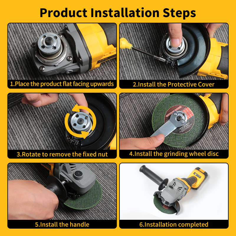 10-Year-Warranty 18V Cordless Angle Grinder Rechargeable Grinding ...