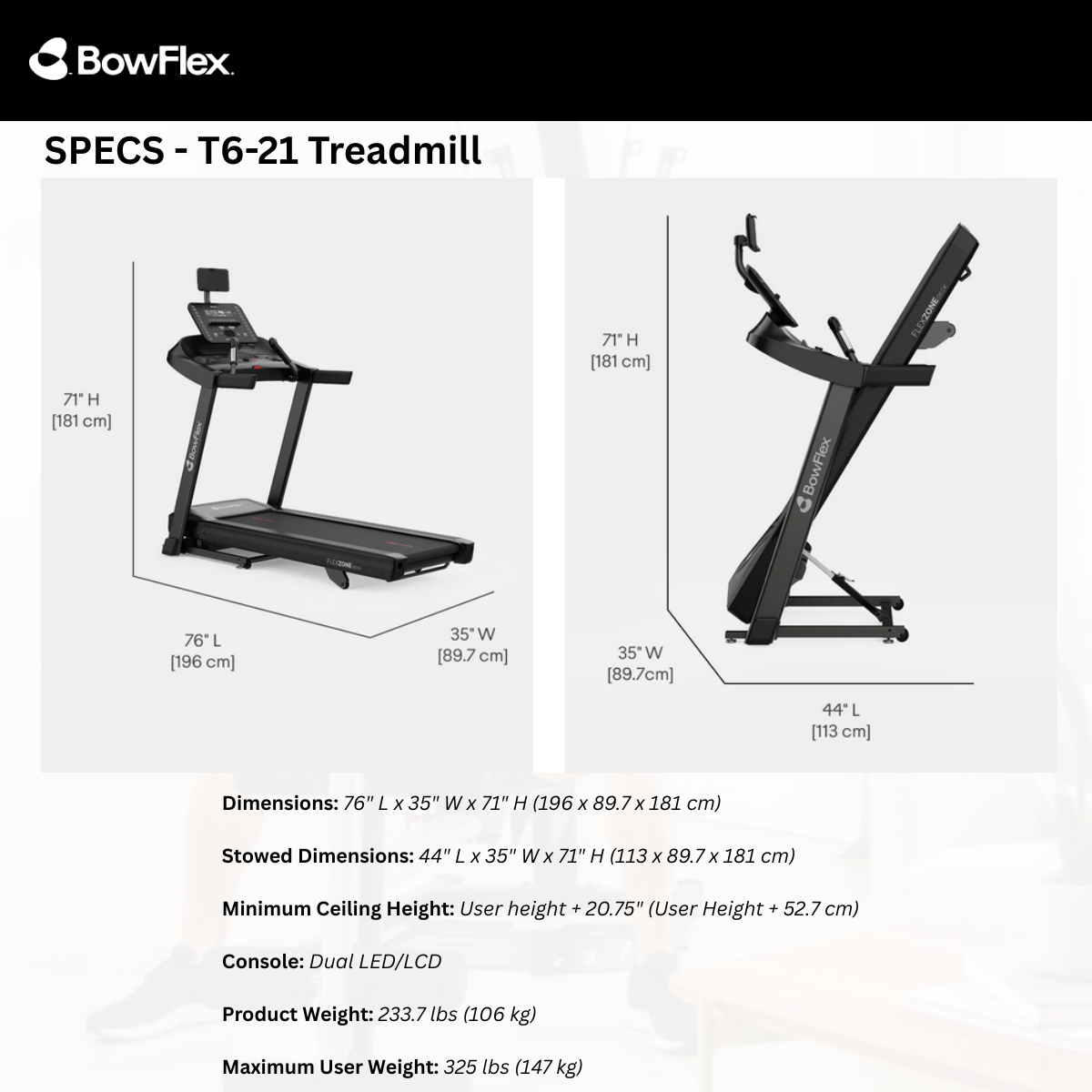 Johnson Fitness BowFlex T6 Treadmill (New Arrival~Online Exclusive ...