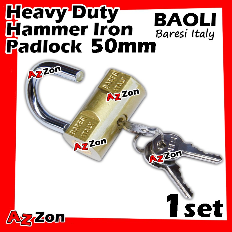 Baoli Lock Heavy Duty Hammer Iron Padlock Lock Baoli Baresi Italy ...