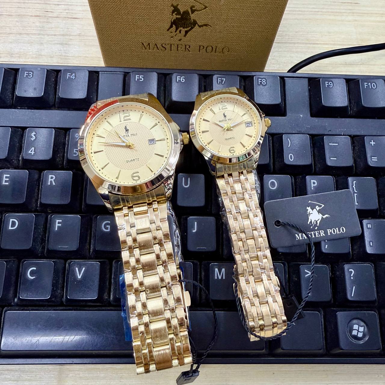 Master-Polo Watch Couple set Men & Women Leather Watch Jam Tangan ...