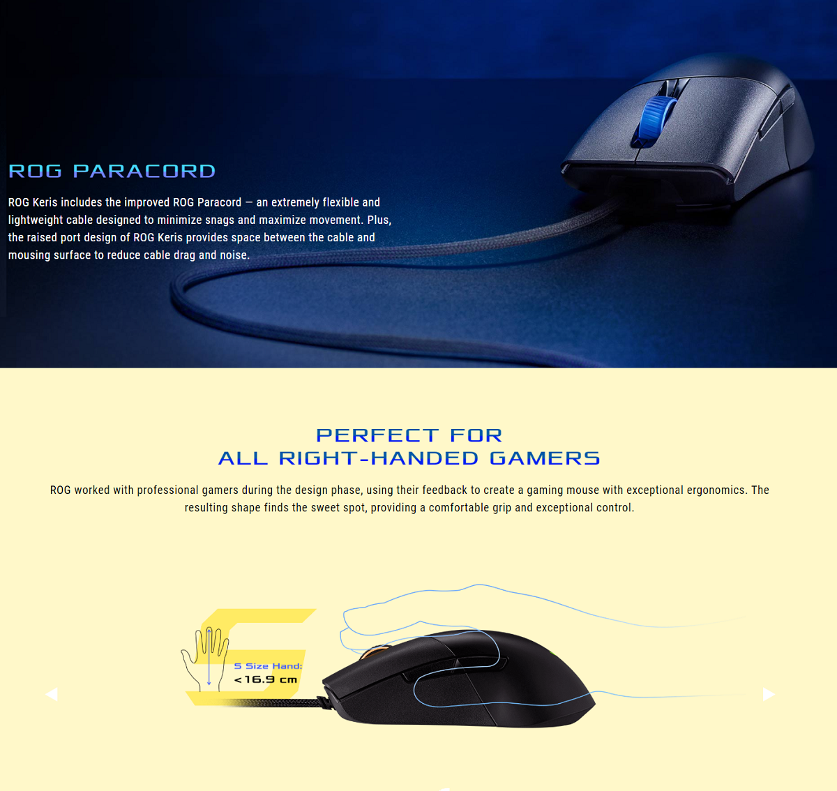 ASUS ROG KERIS P509 WIRED GAMING MOUSE WITH 16,000 DPI SENSOR, 400 IPS ...