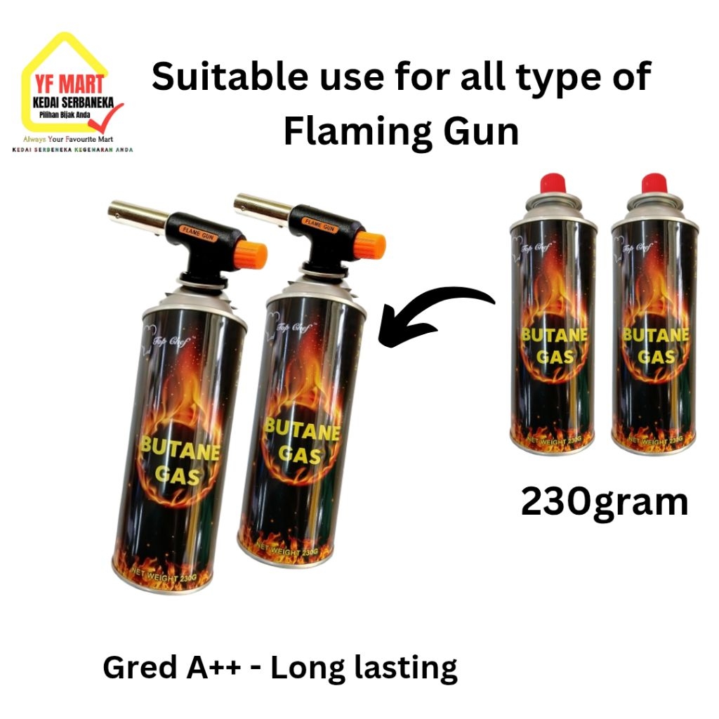 Top Chief Butane Gas 230g | Gas for Portable Stove | Camping Gas ...