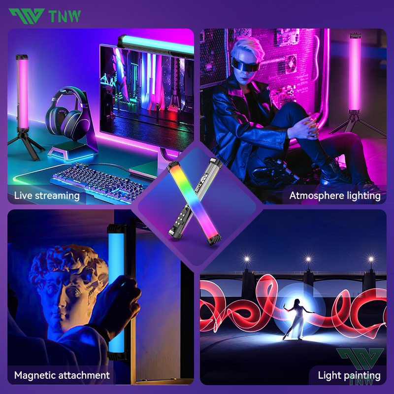TNW RL60 RGB LED Video Light Stick Voice-activated Handheld Fill Light ...