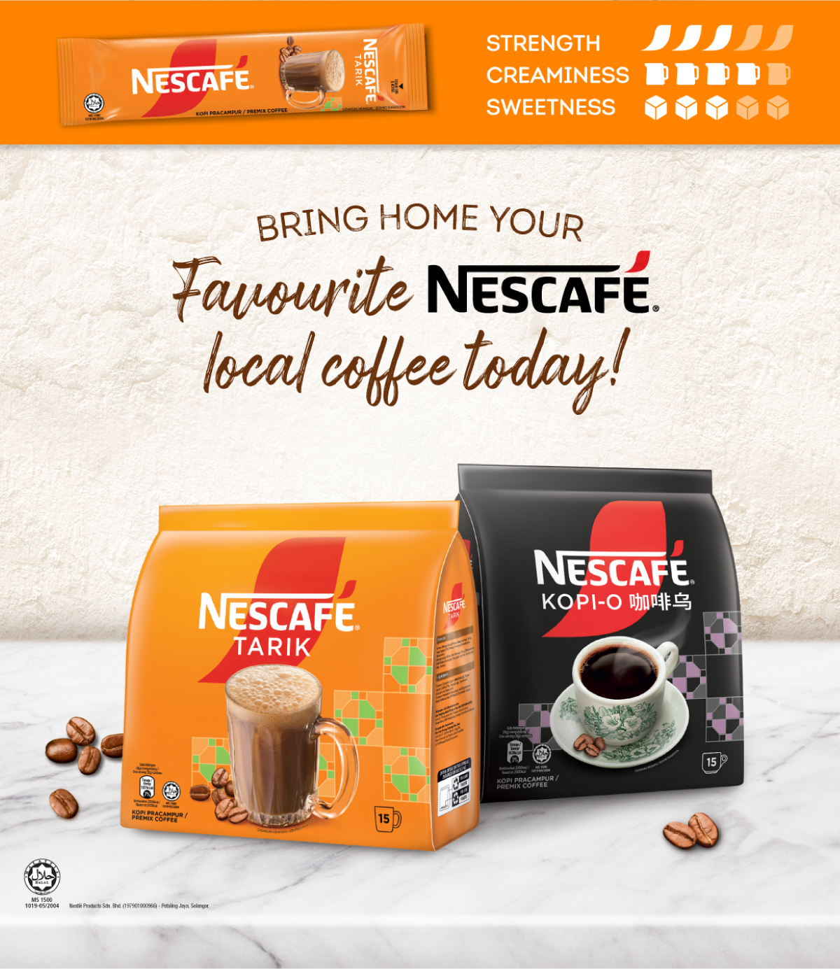 NESCAFE Kopi O Instant Coffee Powder Mix, 15 Coffee Sticks 16g | Shopee ...