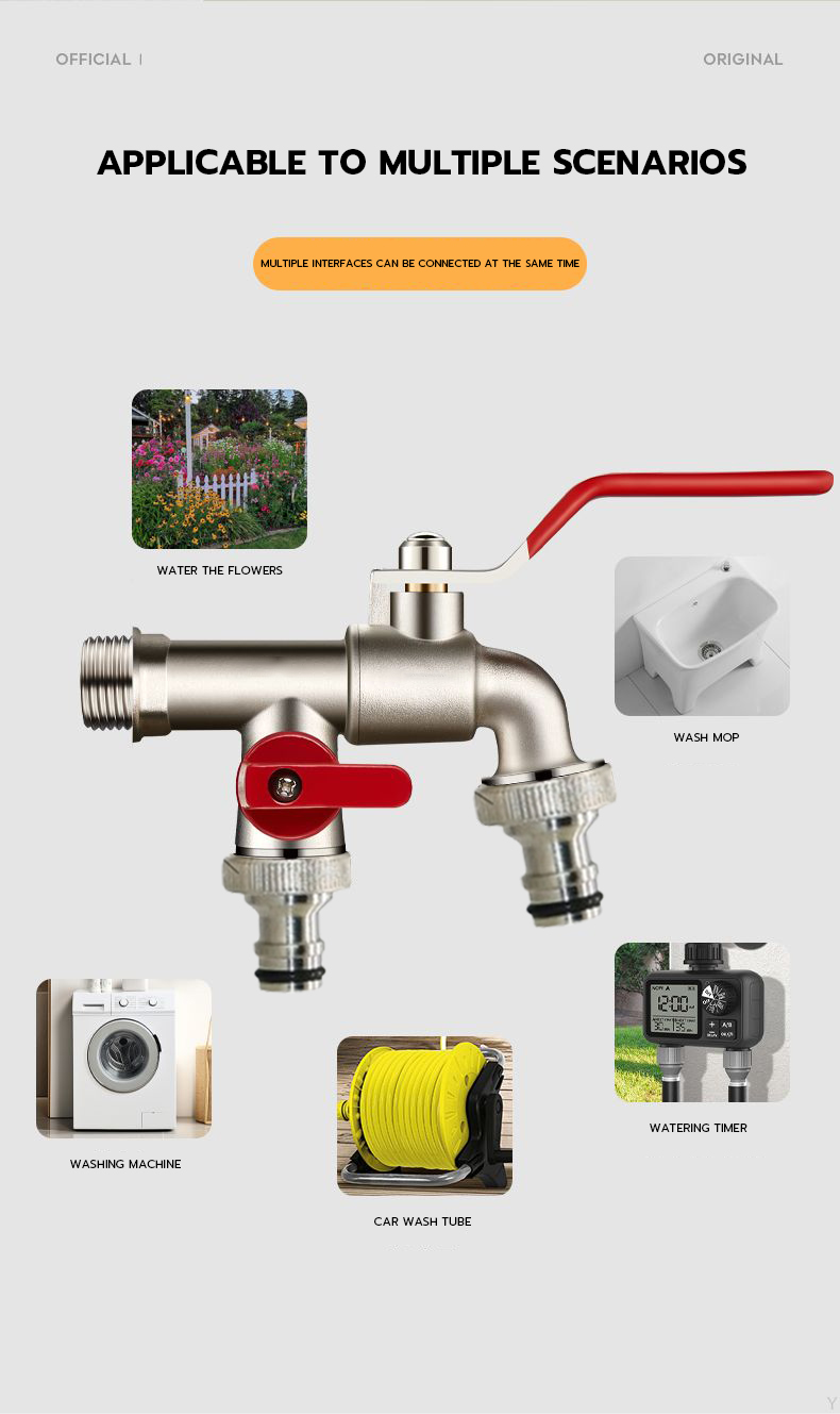 Two Way Faucet/Double water outlet faucet TAP/One in and two out garden ...