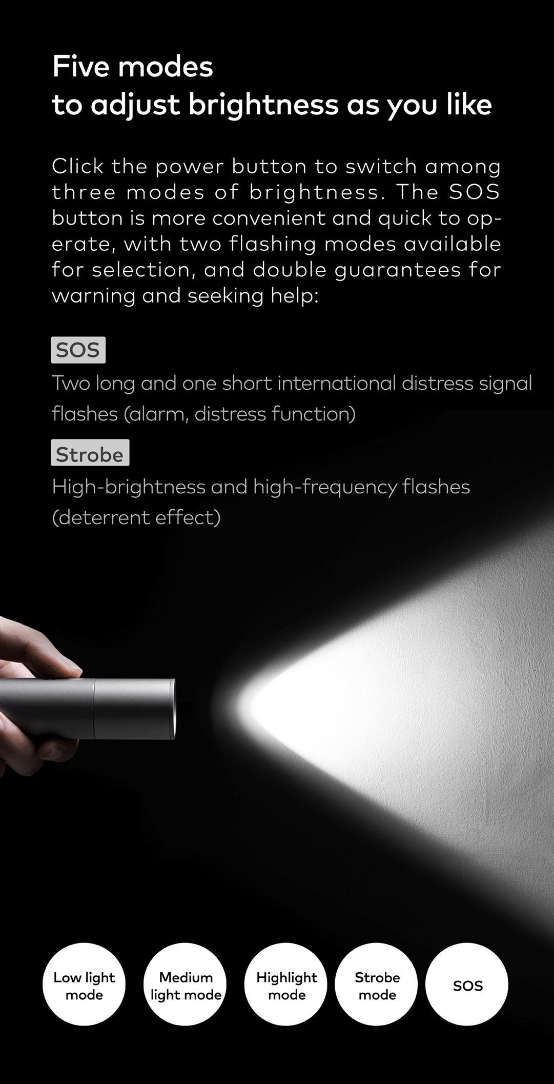 HOTO Flashlight Lite With Light Diffuser Tail Hook 24 Hour Battery Life ...