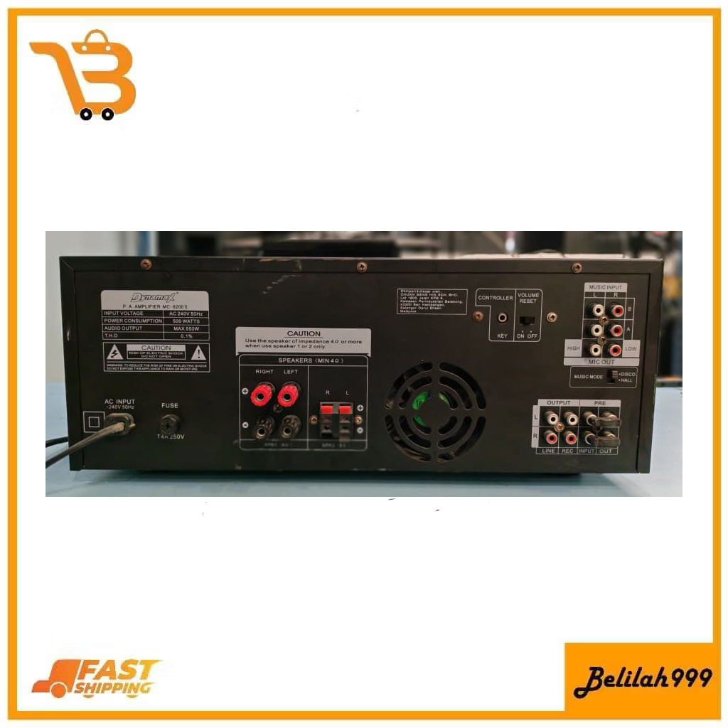 CLEARANCE POWER AMPLIFIER DYNAMAX MC-8200 II | Shopee Malaysia