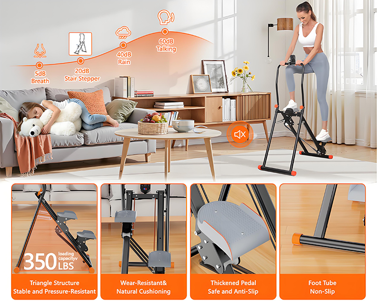 Stair climbing Mountain Climber Stepper Foldable Cardio Equipment ...