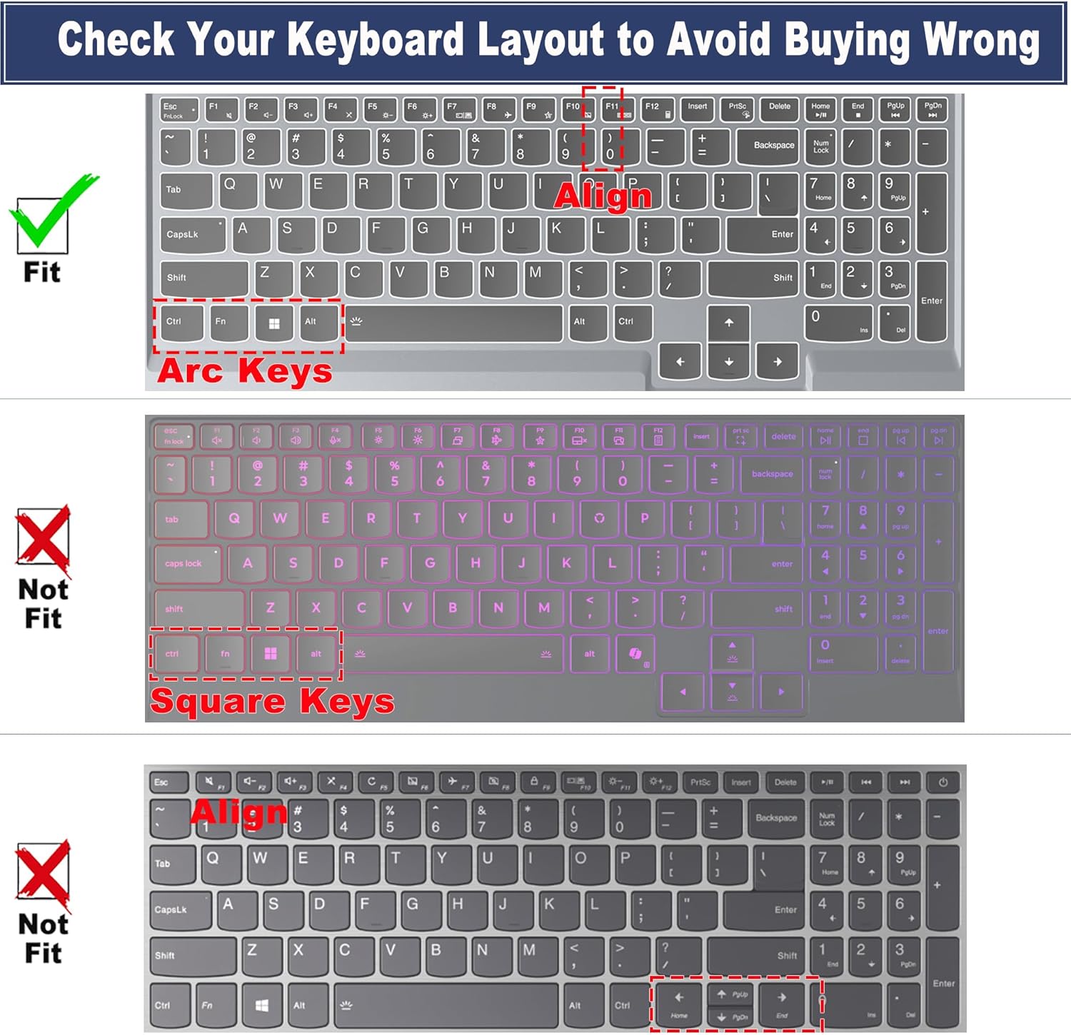 Keyboard Protector Lenovo Legion 5 (Gen 9 8 7 6) 5 Pro 7 Gen 9 8 7 6 ...