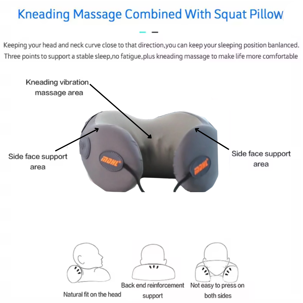 MDHL MD - 9838 - Electric Neck Massager Pillow | Heat & Kneading | Portable Neck & Shoulder ...