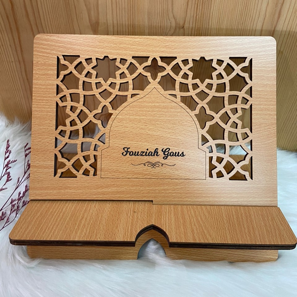 Rehal Kayu Ukir Wooden Rehal Engrave Rehal Al-Quran Wood Cherry ...