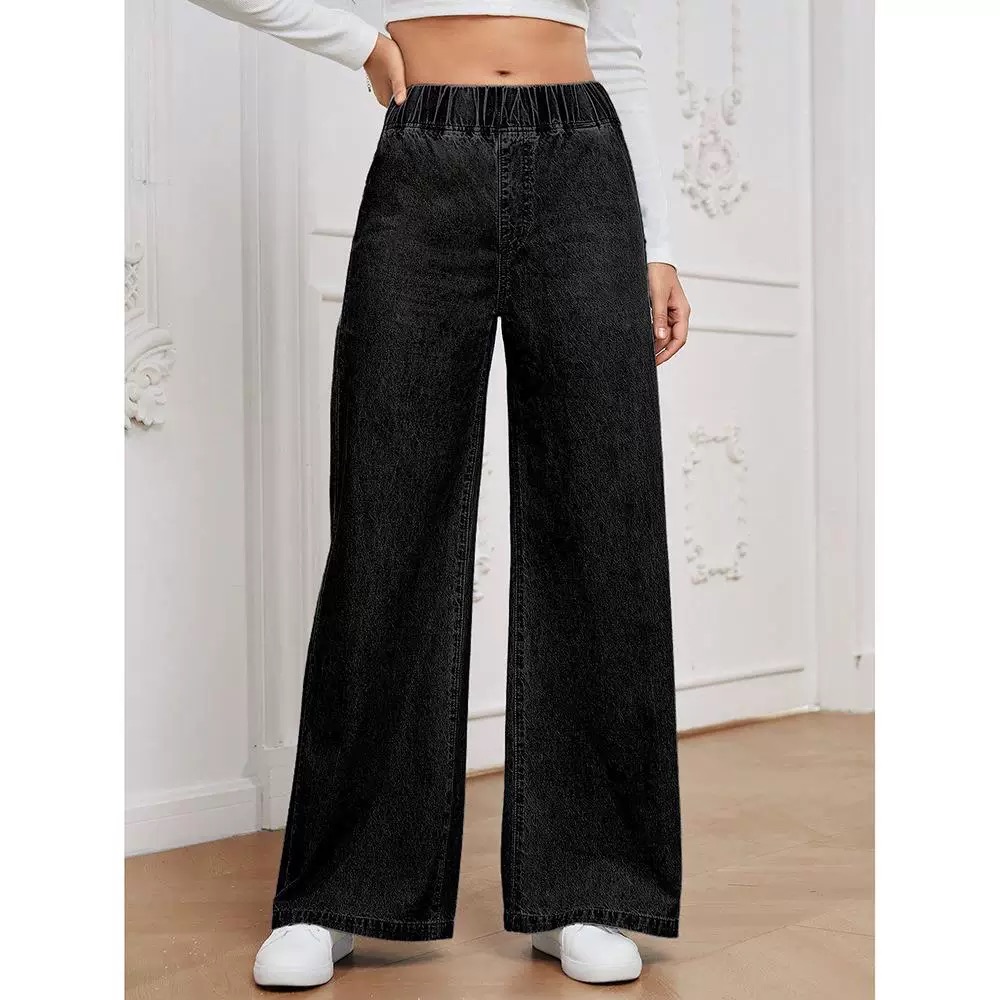 【READY STOCK AT Johor】 Hotgirl⭐Women Elastic Waistband Casual Denim ...