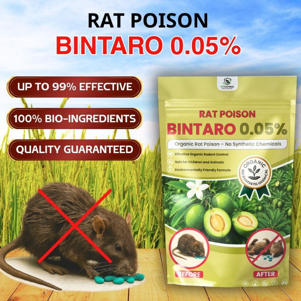 Bintaro 0.05% Organic Rat Poison for Farms – Natural Rodent Control for ...