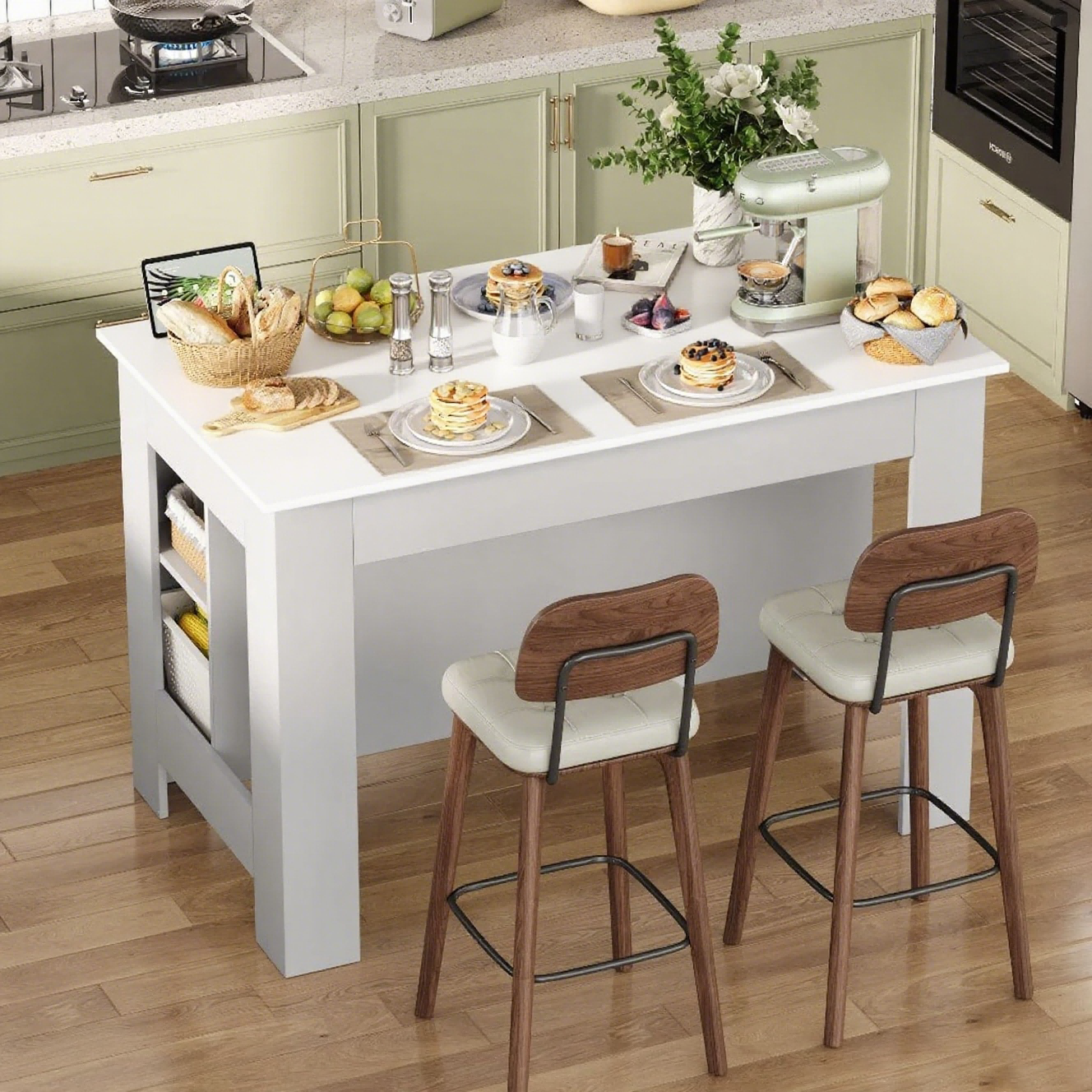 New Modern Design Three Tier Wooden Kitchen Island Bar Table Almari ...