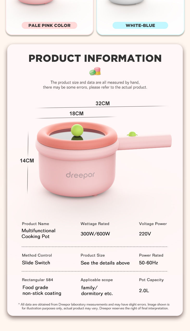 Dreepor Periuk Nasi Mini Periuk Masak 2L Periuk Tidak Melekat Frying ...