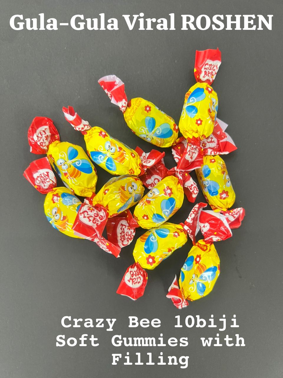 GULA-GULA VIRAL ROSHEN / VIRAL CANDY ROSHEN 10BIJI CRAZY BEE , PEPPINEZ ...