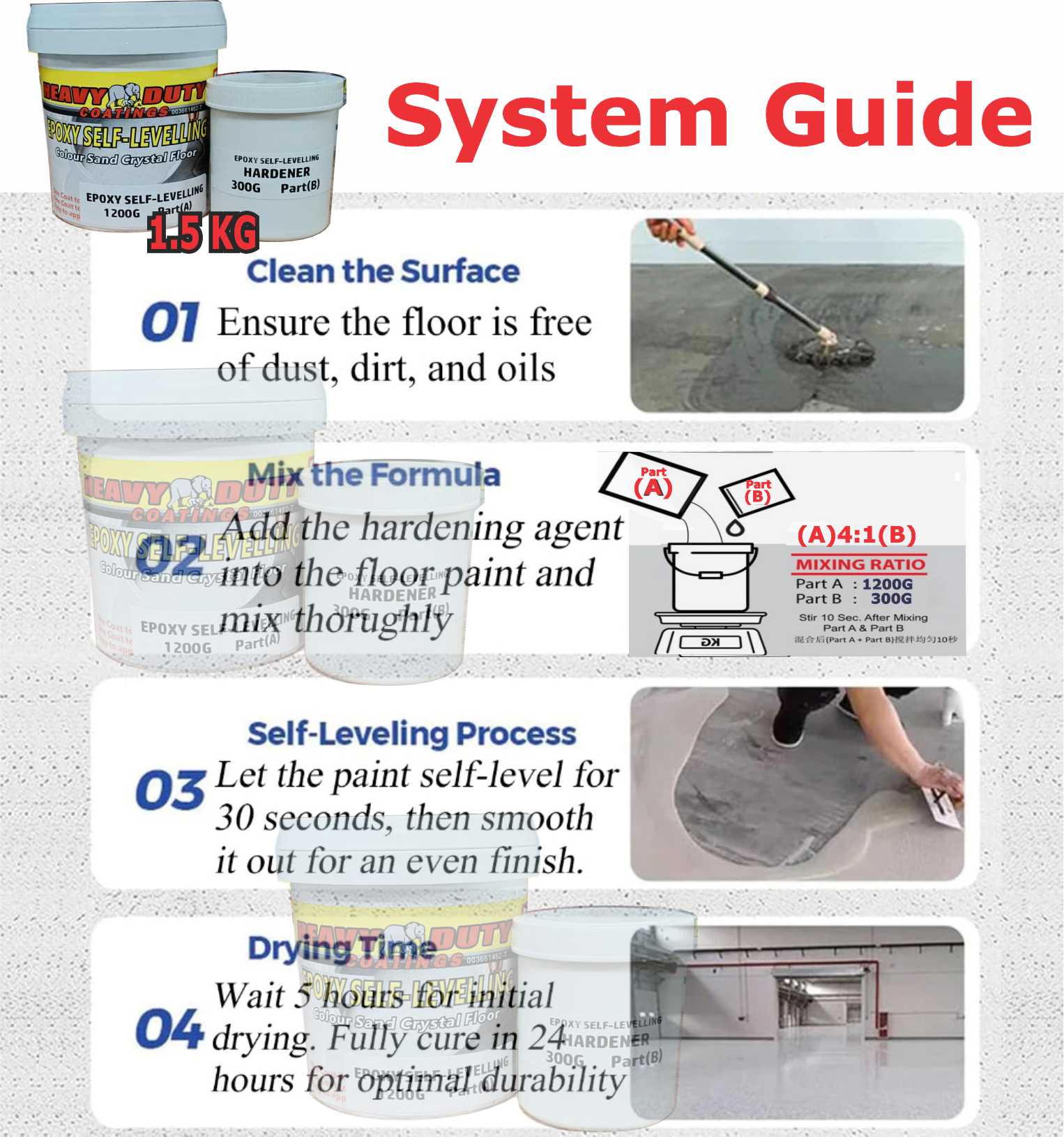 1.5KG ( EPOXY MARBLE SAND ) SELF-LEVELLING Waterproof Epoxy Flake 1.5KG ...