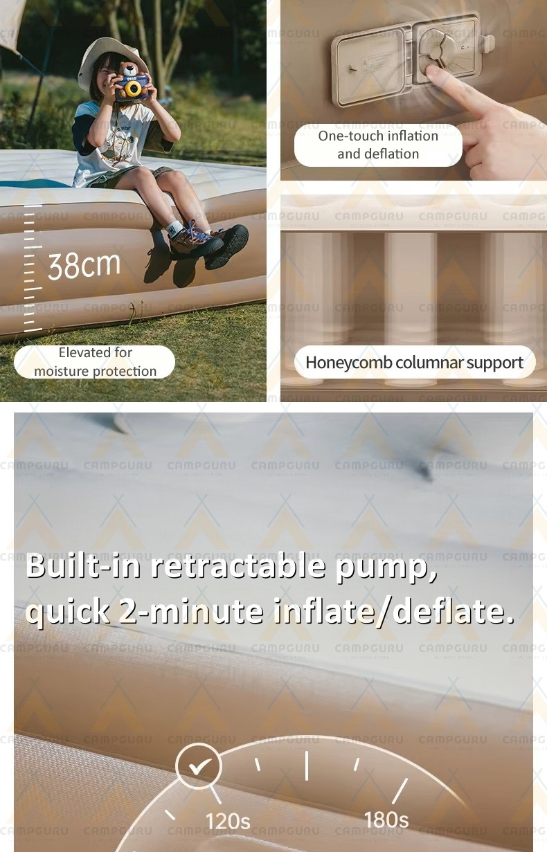 Naturehike 38cm 45cm Air Bed Inflatable Mattress with Built-in Air Pump ...