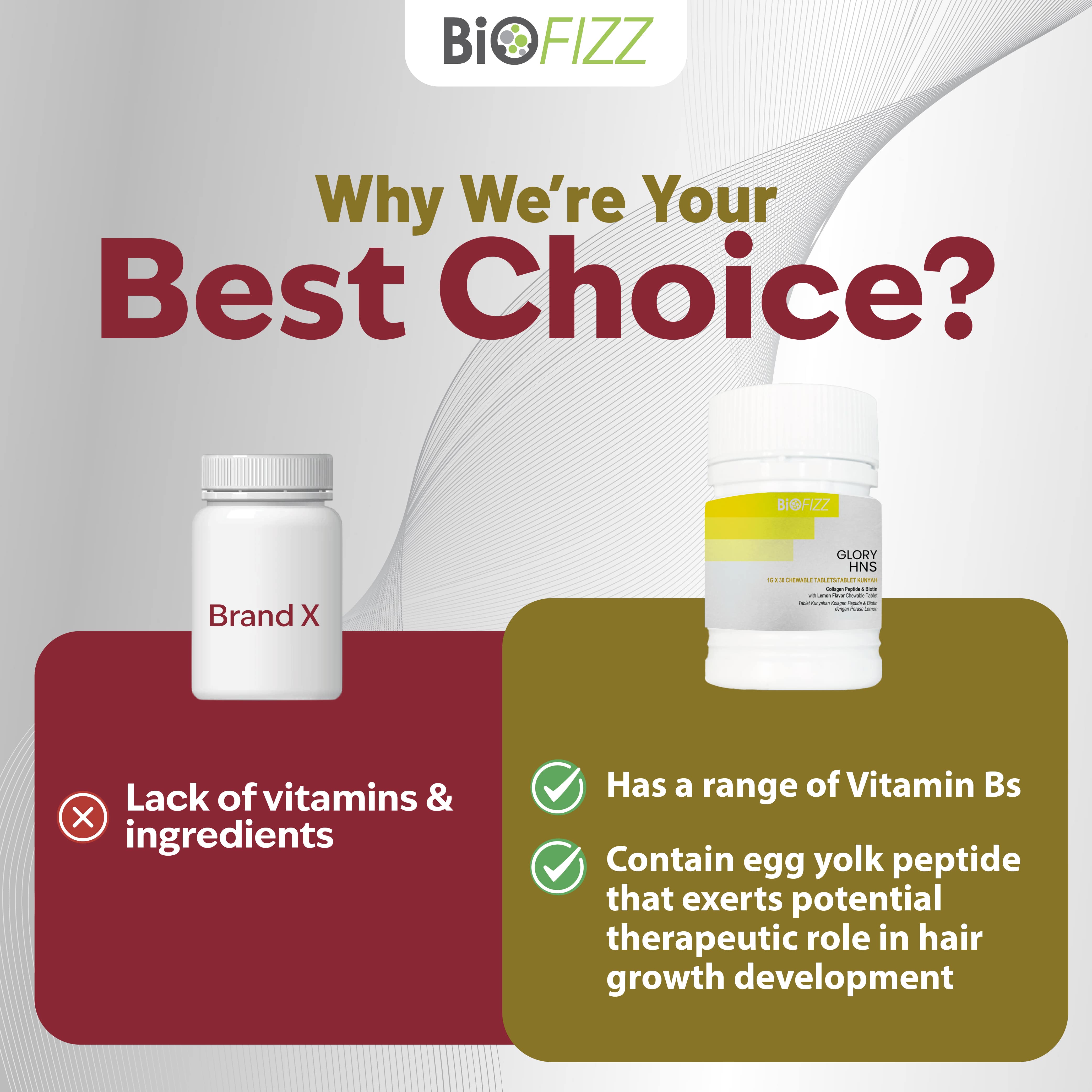 BIOFIZZ Glory HNS 30's - Promotes Hair, Skin and Nails Growth with ...