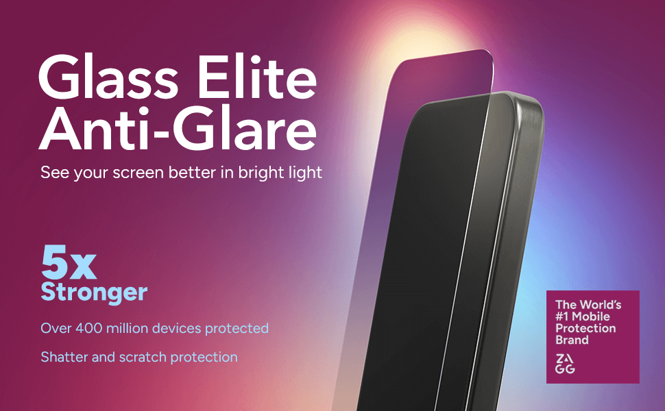 ZAGG Glass Plus Elite Edge Anti-Glare (Matte) Full-Screen Protector ...