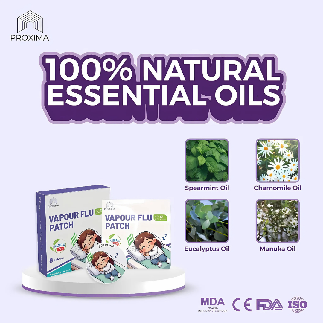 PROXIMA Vapour Flu Medical Patch 8's/BOX (Suitable Kids/Adult Flu/Nose ...