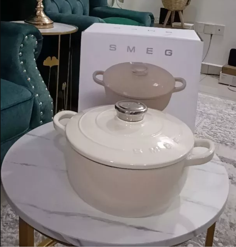 🔥In stock🔥Smeg 24cm Enamel Cast Iron Pot with Lid SMEG Enamel Soup Pot ...