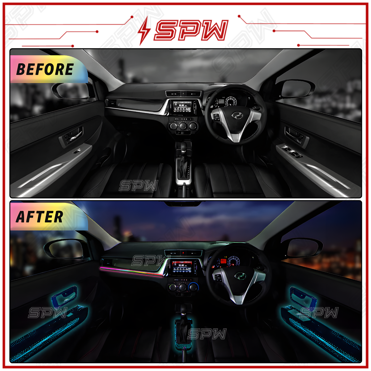 Perodua Bezza 2016-2025 OEM Plug & Play RGB Rainbow Ambient Light ...