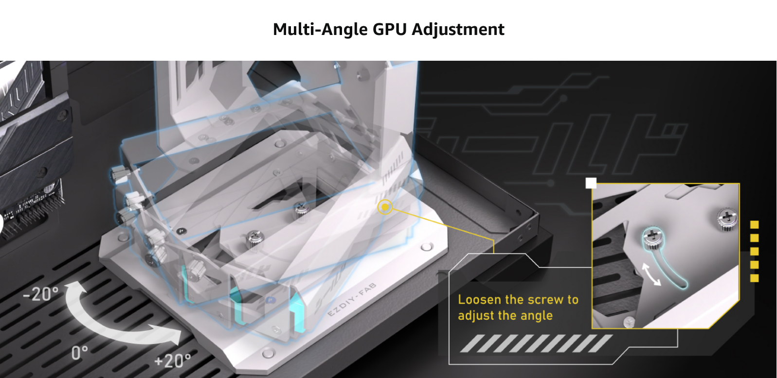 EZDIY-FAB Shield ARGB Upright GPU Mount With PCIe 5.0 40cm & 60cm Riser ...