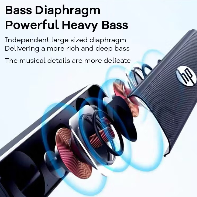 HP WS/WS 10 PRO 10 USB Computer Speaker Wired Soundbar BASS Audio ...