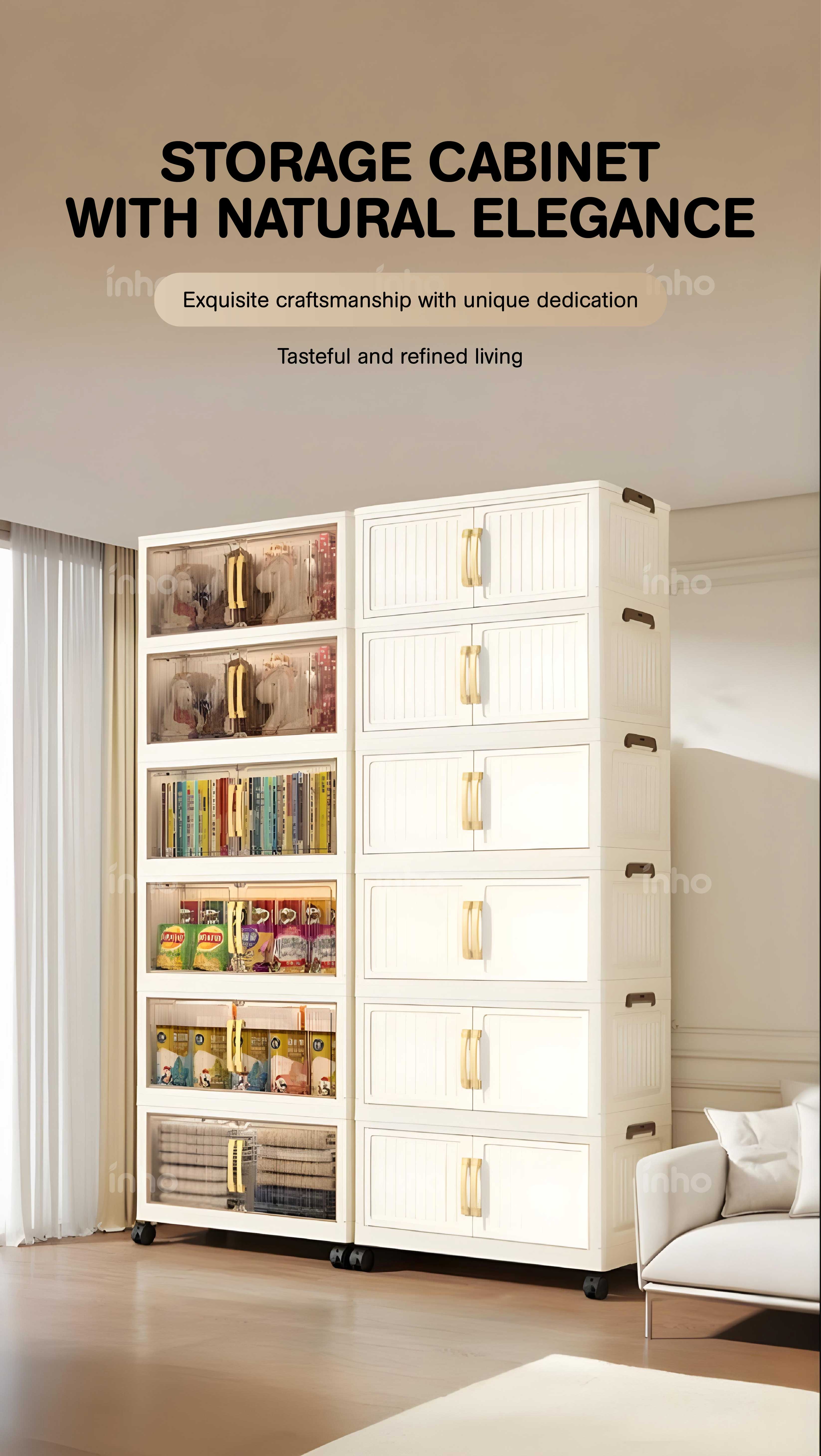 【Shipping Promo】INHO L50-80cm (1-6 Layers) 2 Doors Foldable Stackable ...