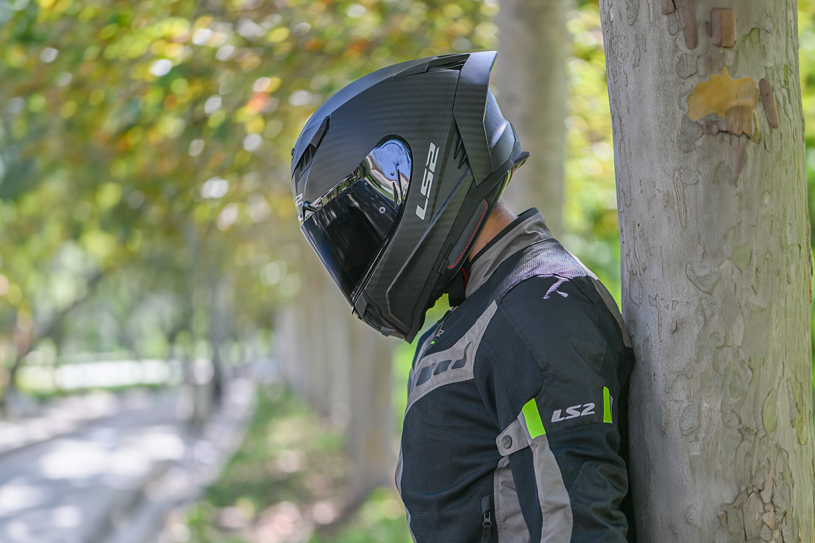 LS2 FF807 DRAGON FULL FACE HELMET CARBON FIBER MOTORCYCLE TWIN VISOR 22 ...