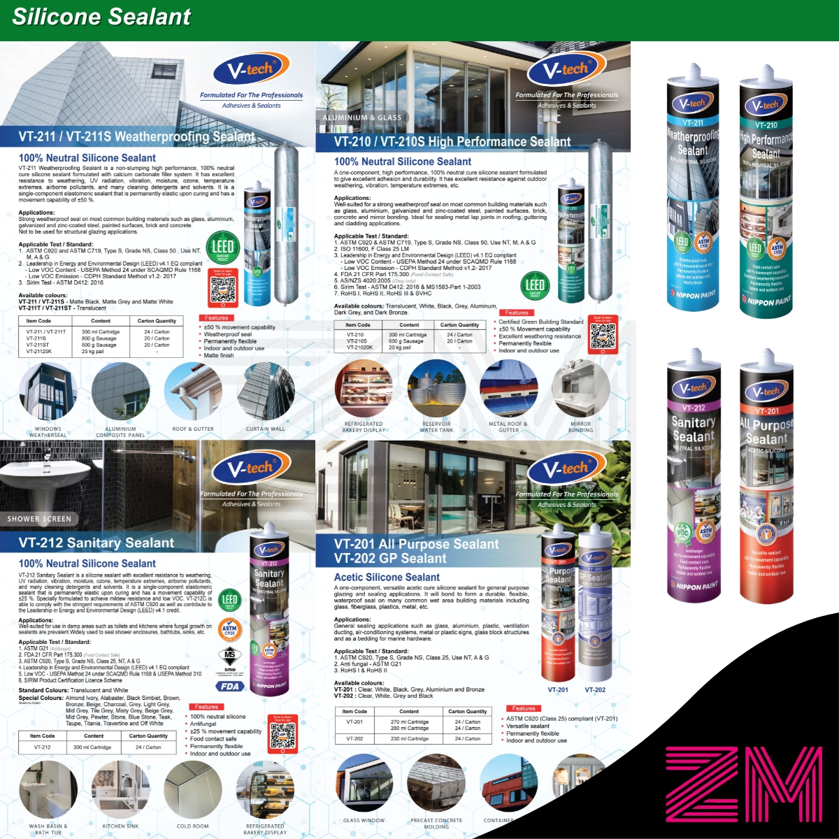 VTECH Acrylic Sealant | Silicone Sealant | Acetic Sealant | Neutral ...