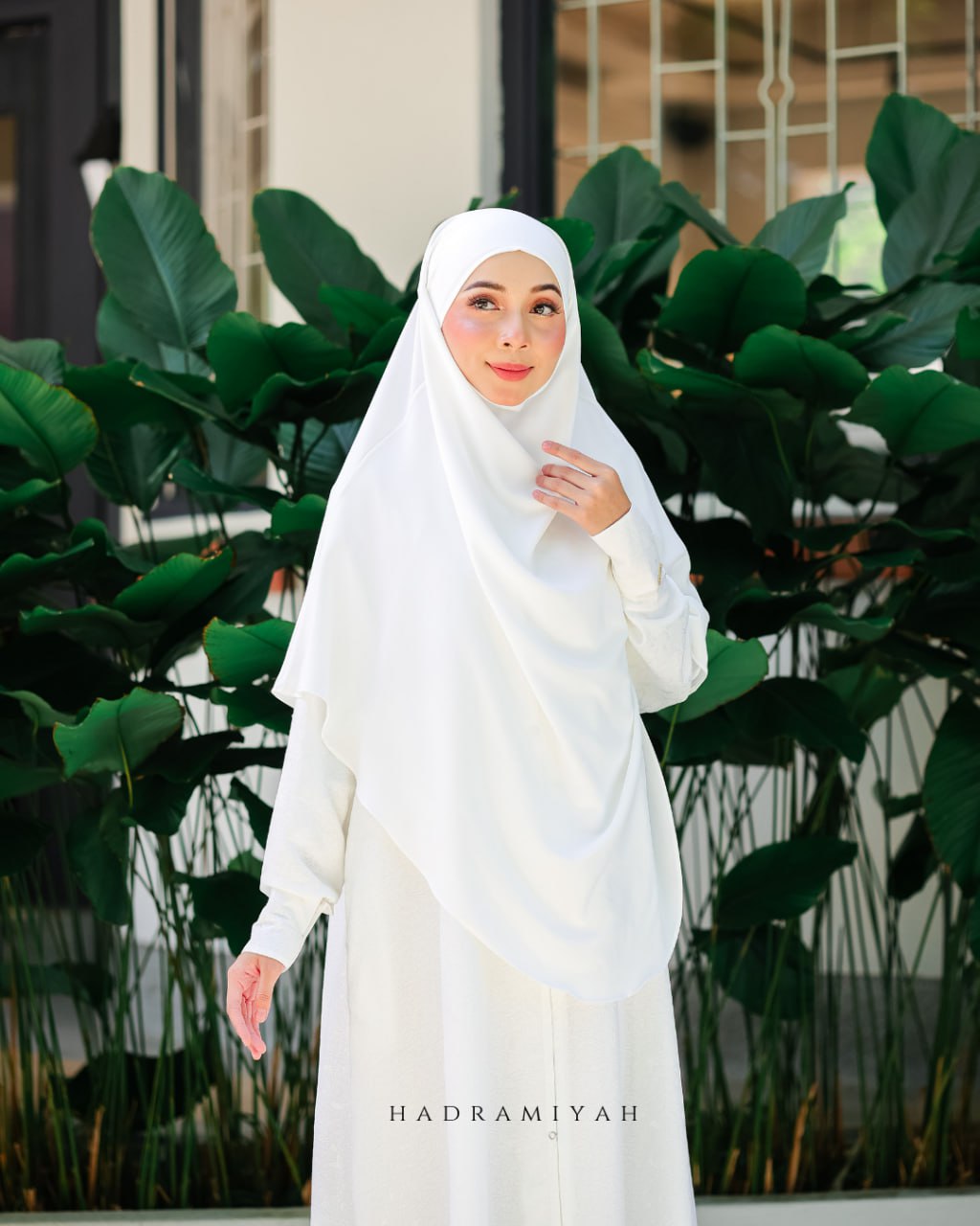 Hadramiyah Khimar Amina Bertali Berdagu Material Rosella Crepe Nida ...