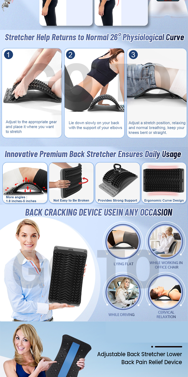 Lumbar Spine Soothing Device Yoga Spine CorrectorSpinal Support and ...
