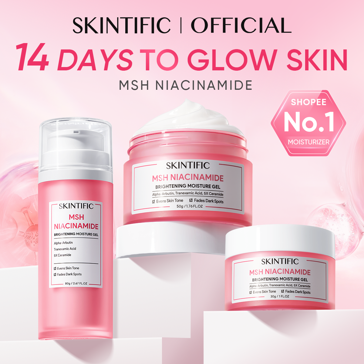 SKINTIFIC TXA Niacinamide Brightening Moisture Gel 30g Whitening ...
