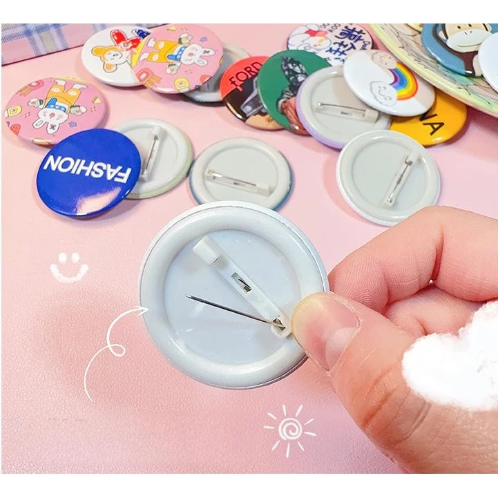 TT.idea 100pcs DIY safety pin button badge blank material button badge ...
