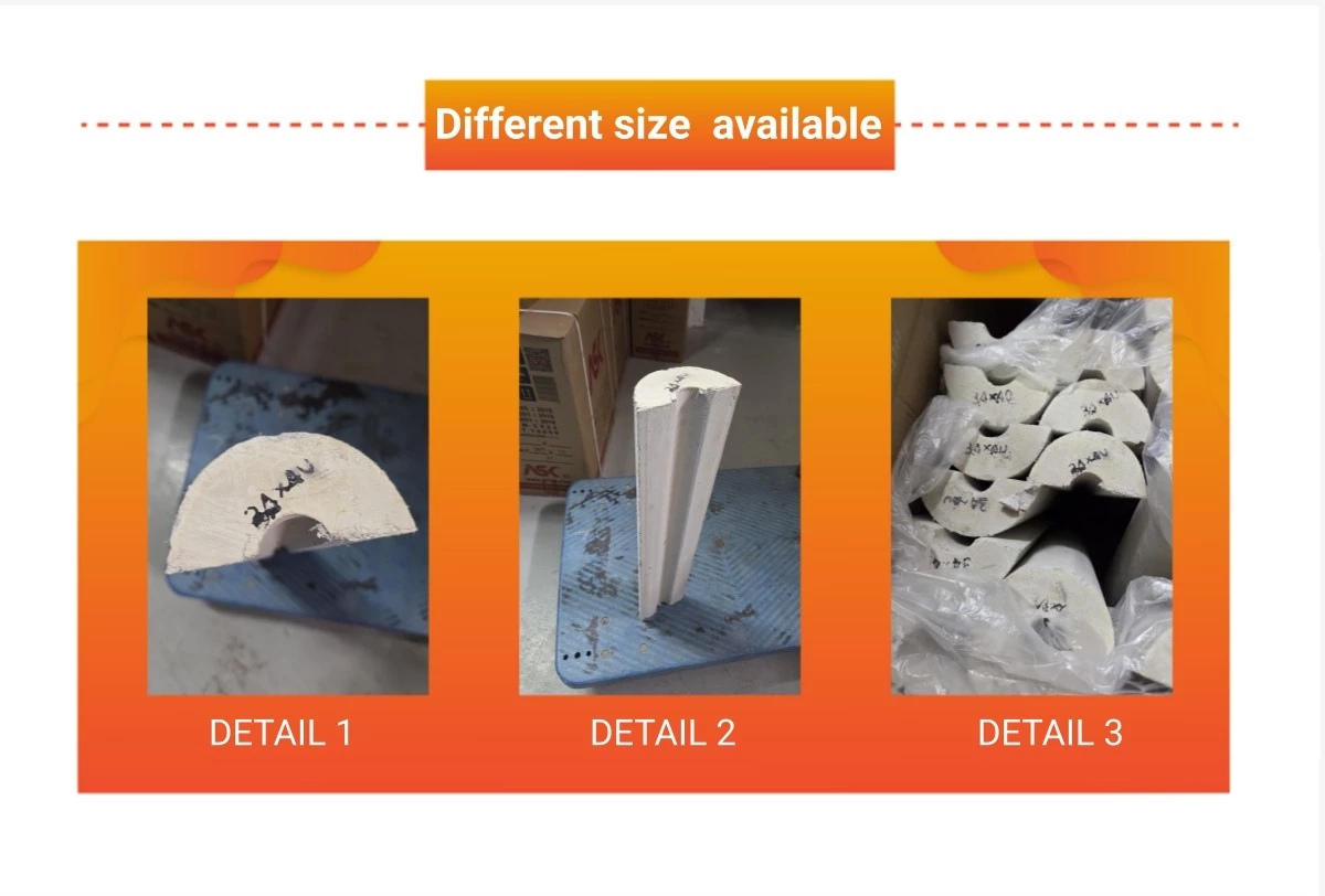 25mmThk 5-14" Dia Calcium Silicate 2ft Pipe Sectional Pro Safe Thermal ...
