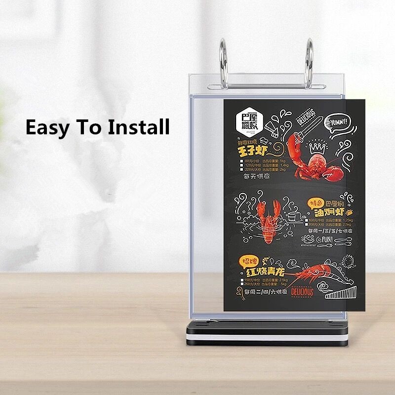 VENTAS Menu Stand Display With 6 Pocket A4 A5 Flip Holder Clear Menu ...