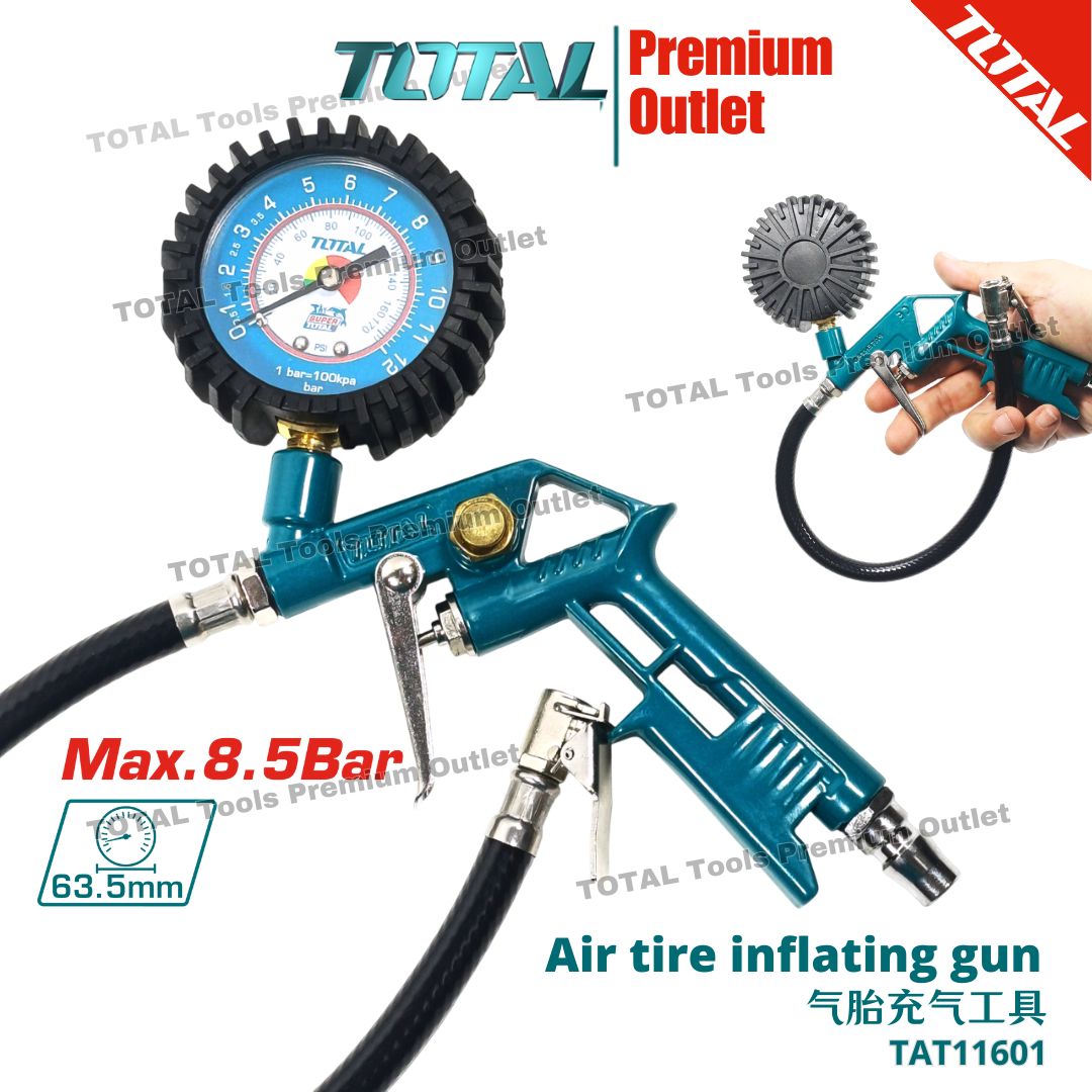 TOTAL Tools Air tire inflating gun Max pressure 8.5Bar (120PSI) 气胎充气工具 ...