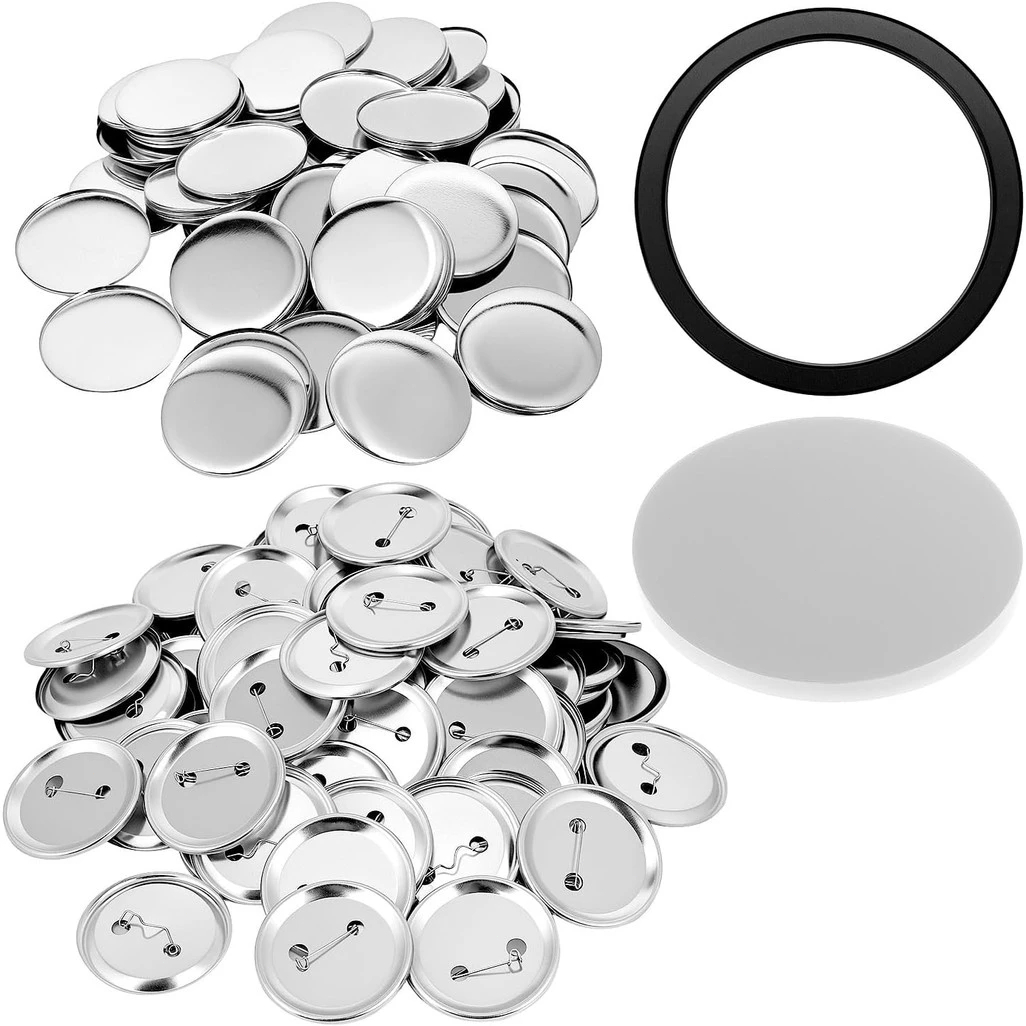 58mm 100/200/300/400/500pcs Metal back DIY Badge Button Pins Blank Raw ...