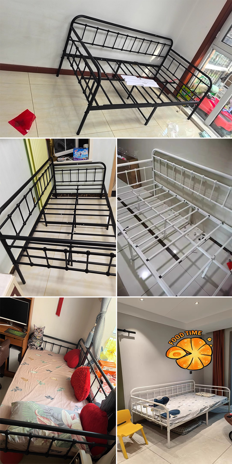 6FT Metal Sofa Bed Single Iron Bed Frame Queen Bed Daybed Katil Bujang ...