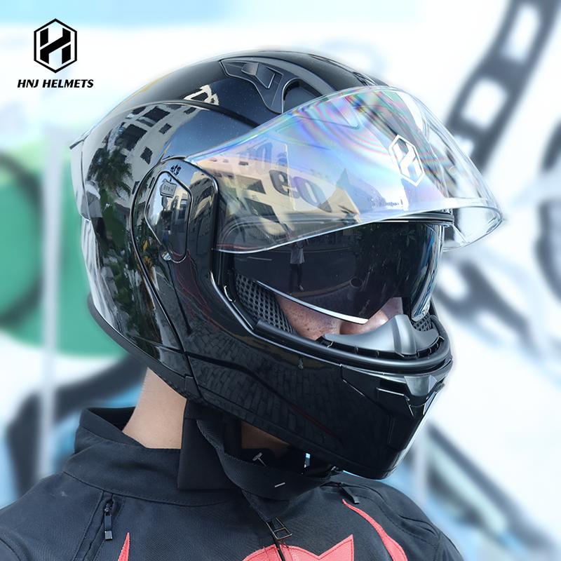 HNJ Flip Up Helmet Motor Motorcycle Double Visor Modular Full Face ...