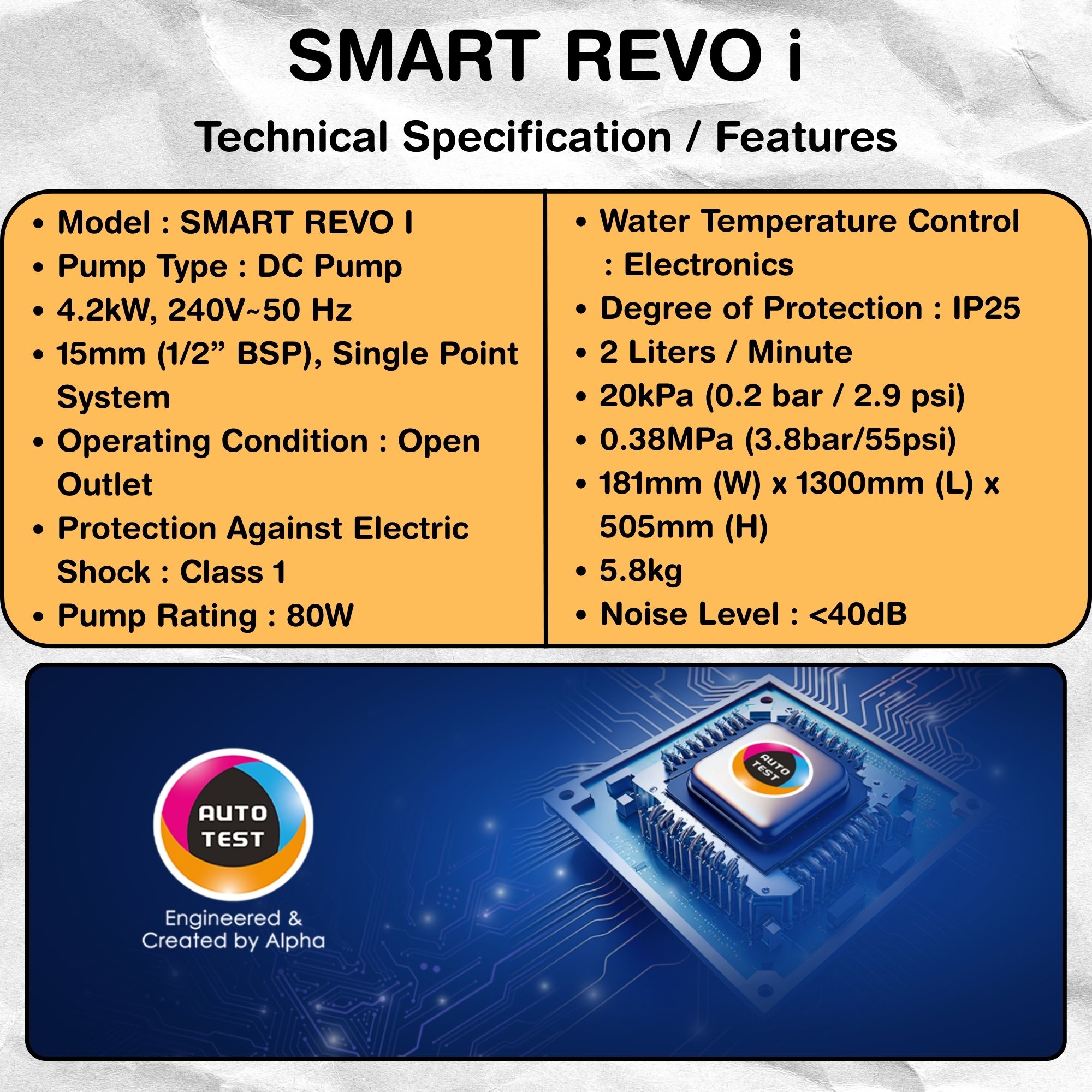 【BEST SELLER🔥】ALPHA SMART REVO E Rain Shower Instant Water Heater Non ...